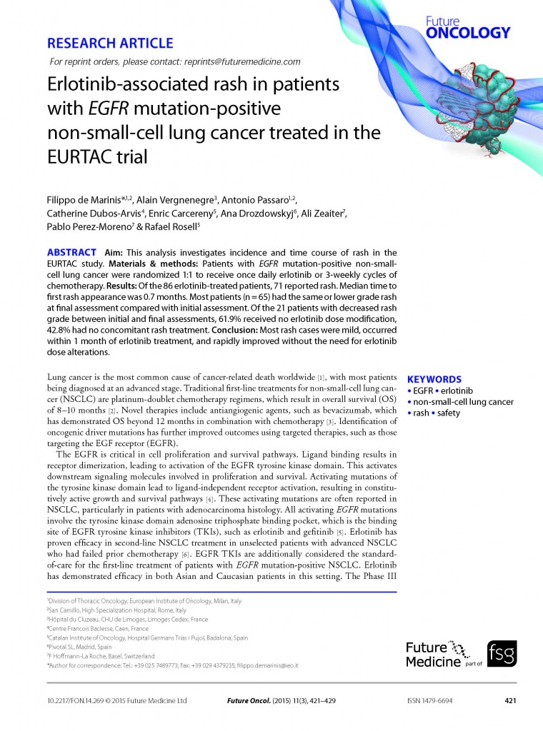 Erlotinib-associated rash in patients with EGFR mutation-positive non ...